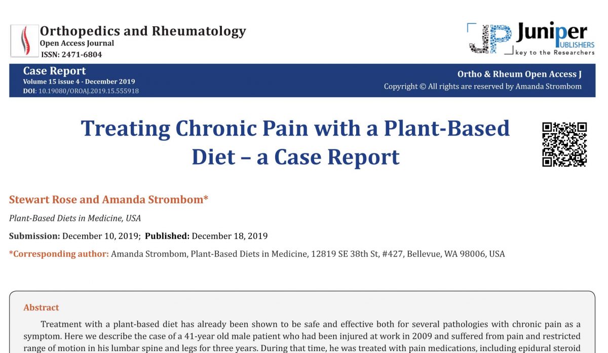 Treating Chronic Pain with a Plant-Based Diet – a case report – Plant ...